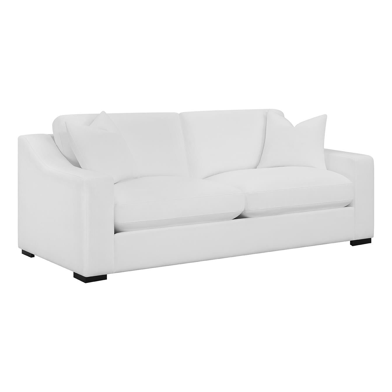 Latitude Run® Ashlyn Upholstered Sloped Arms Sofa White - Wayfair Canada