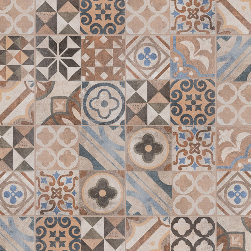 Merola Tile Cazorla Deco 12" x 12" Porcelain Patterned Singular Floor ...
