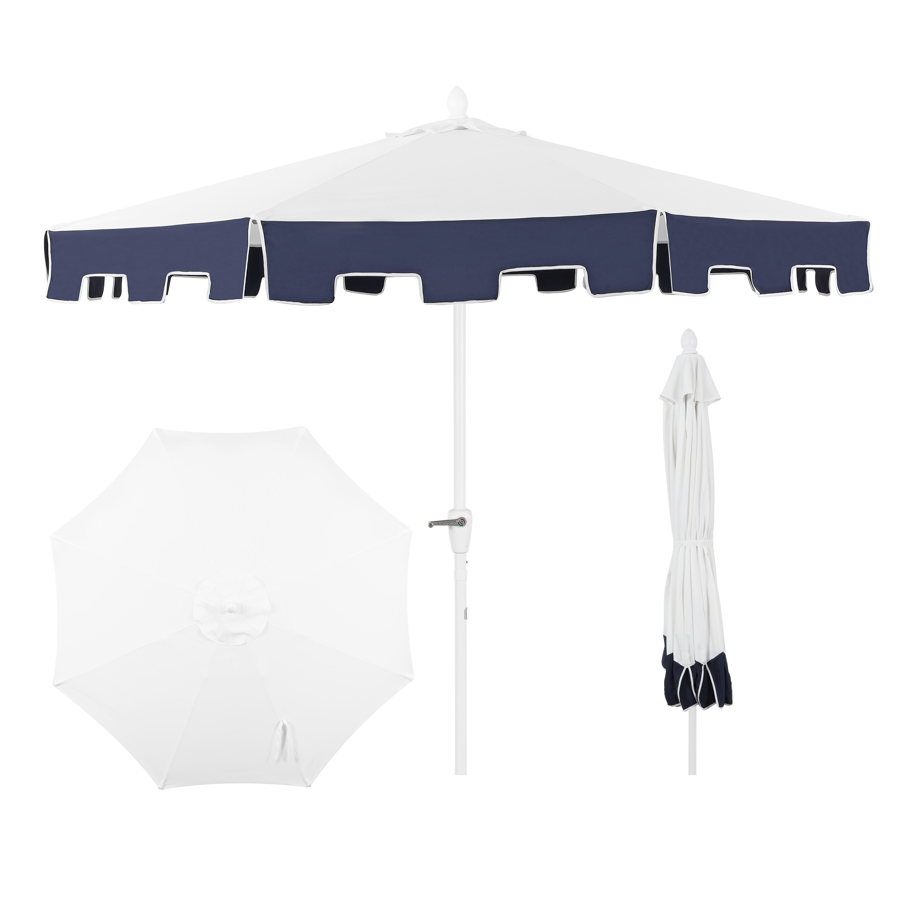 Arlmont & Co. Taveon 9 ft. Classic MidCentury Market Patio Umbrella ...