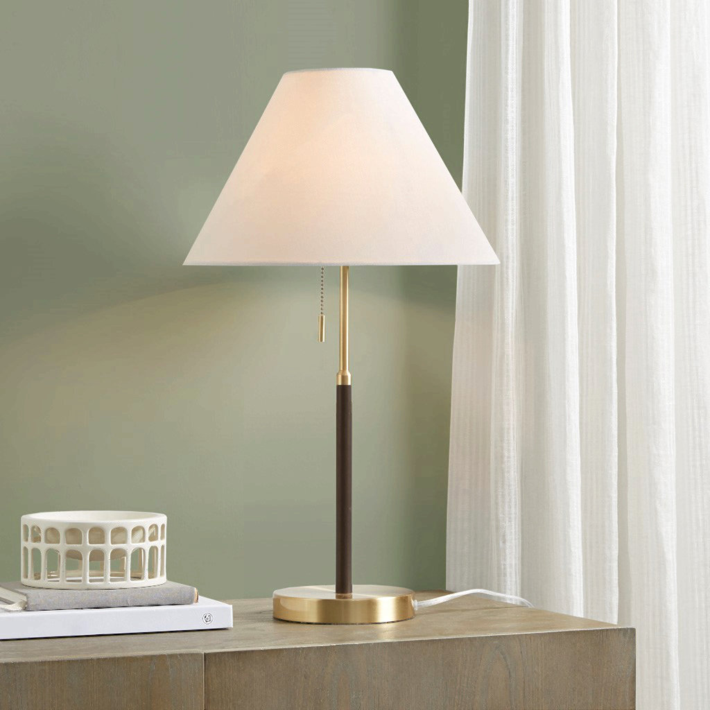 Everly Quinn Two Tone Pull-Chain Table Lamp | Wayfair