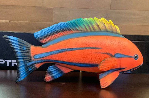 Rosecliff Heights Bushraa Red Striped Fish Statue | Wayfair