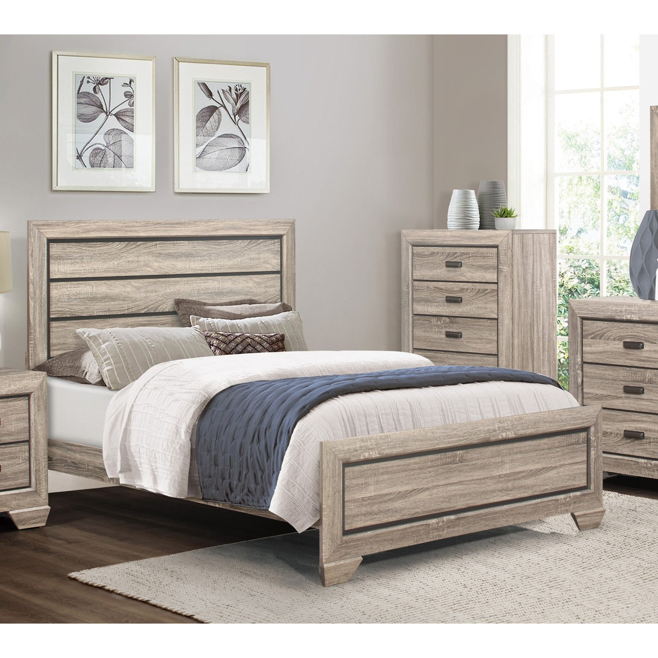 Latitude Run® Natural Finish Contemporary Design Bed Under-Panelling ...