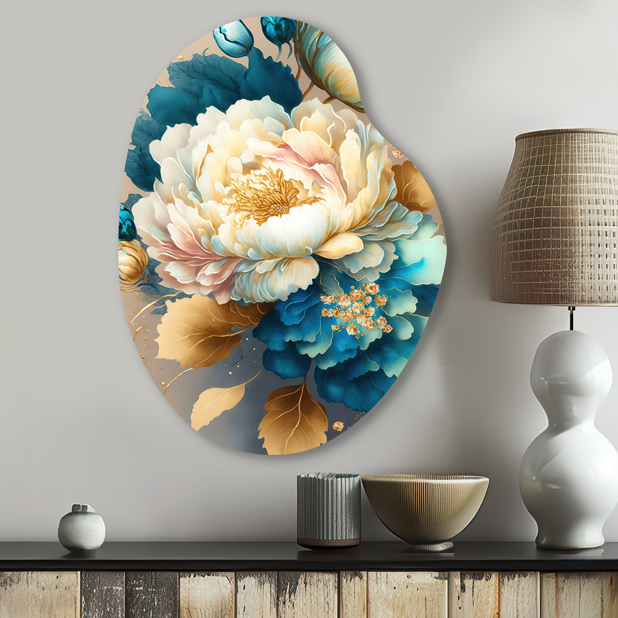 House of Hampton® Sedgefield - Floral Pear Shape Assymterical Metal ...