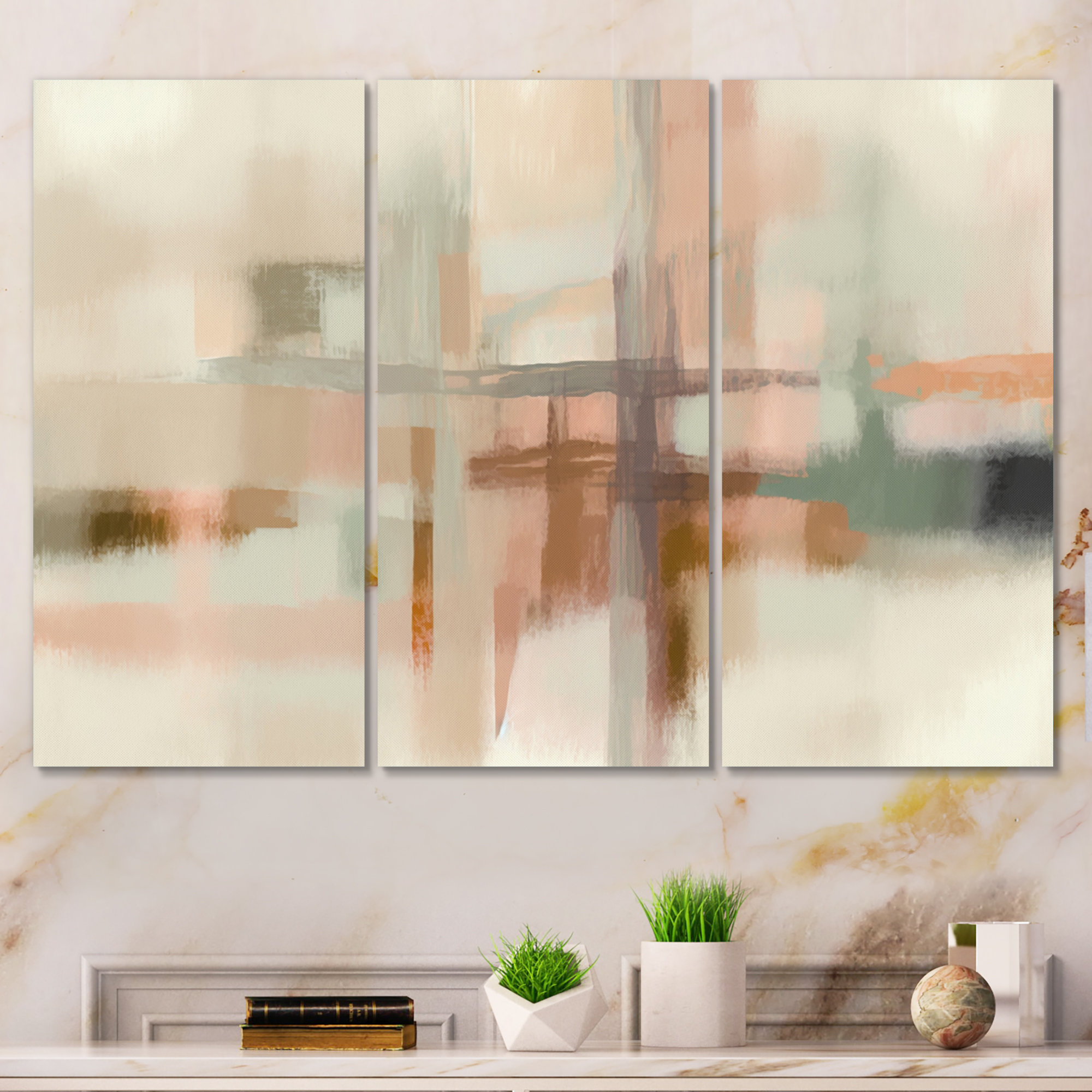 Ivy Bronx Knowing Vintage Pink Minimal Retro Simplicity III On Canvas 3 ...