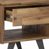 Simpli Home Lowry 22"W Solid Acacia Wood Modern Industrial Square End ...