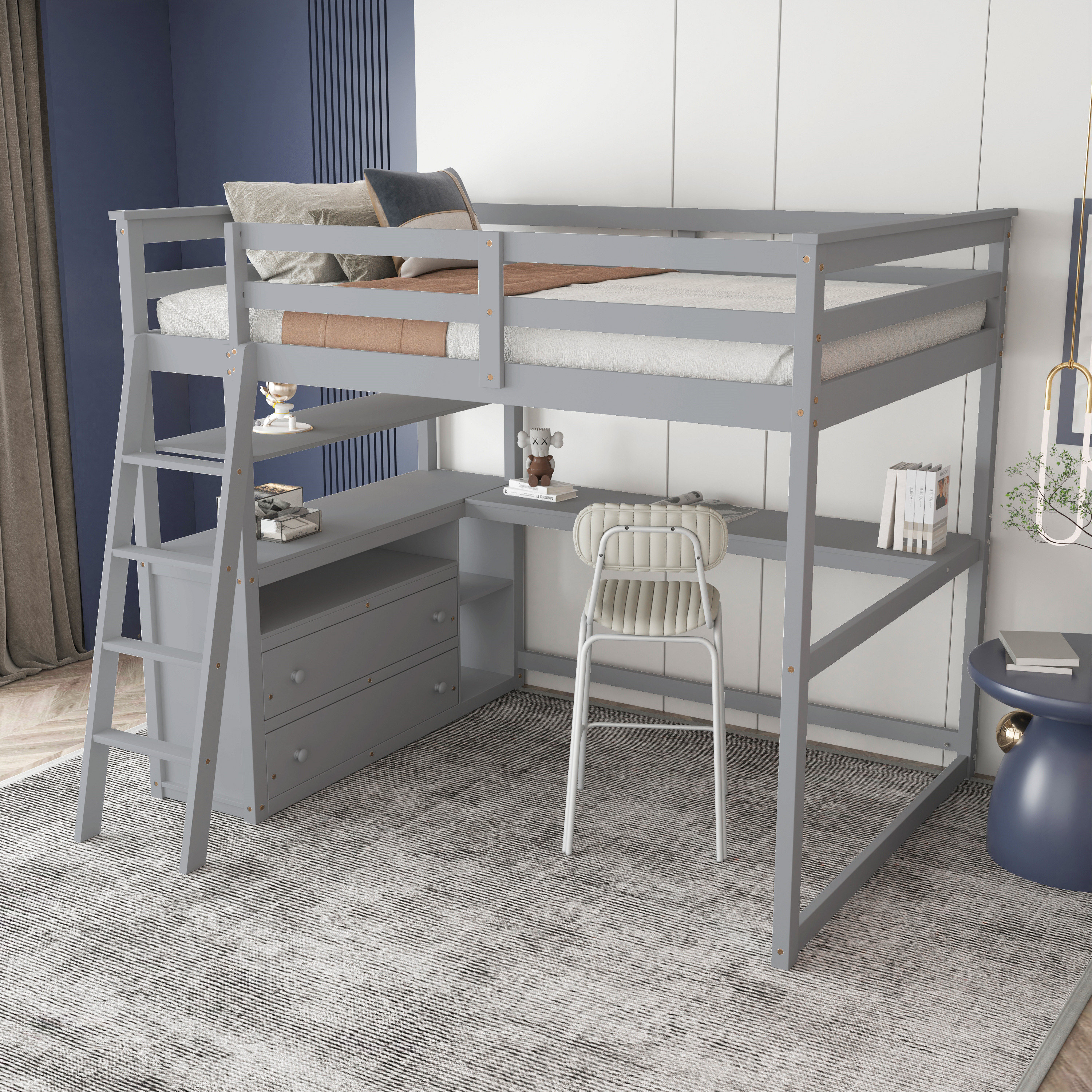 Harriet Bee Fausto Full Platforms Loft Bed with Trundle by Harriet Bee ...