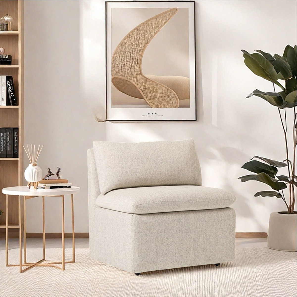 BenchMaster.DJ Beige Upholstered Sofa Bench with Storage - Wayfair Canada