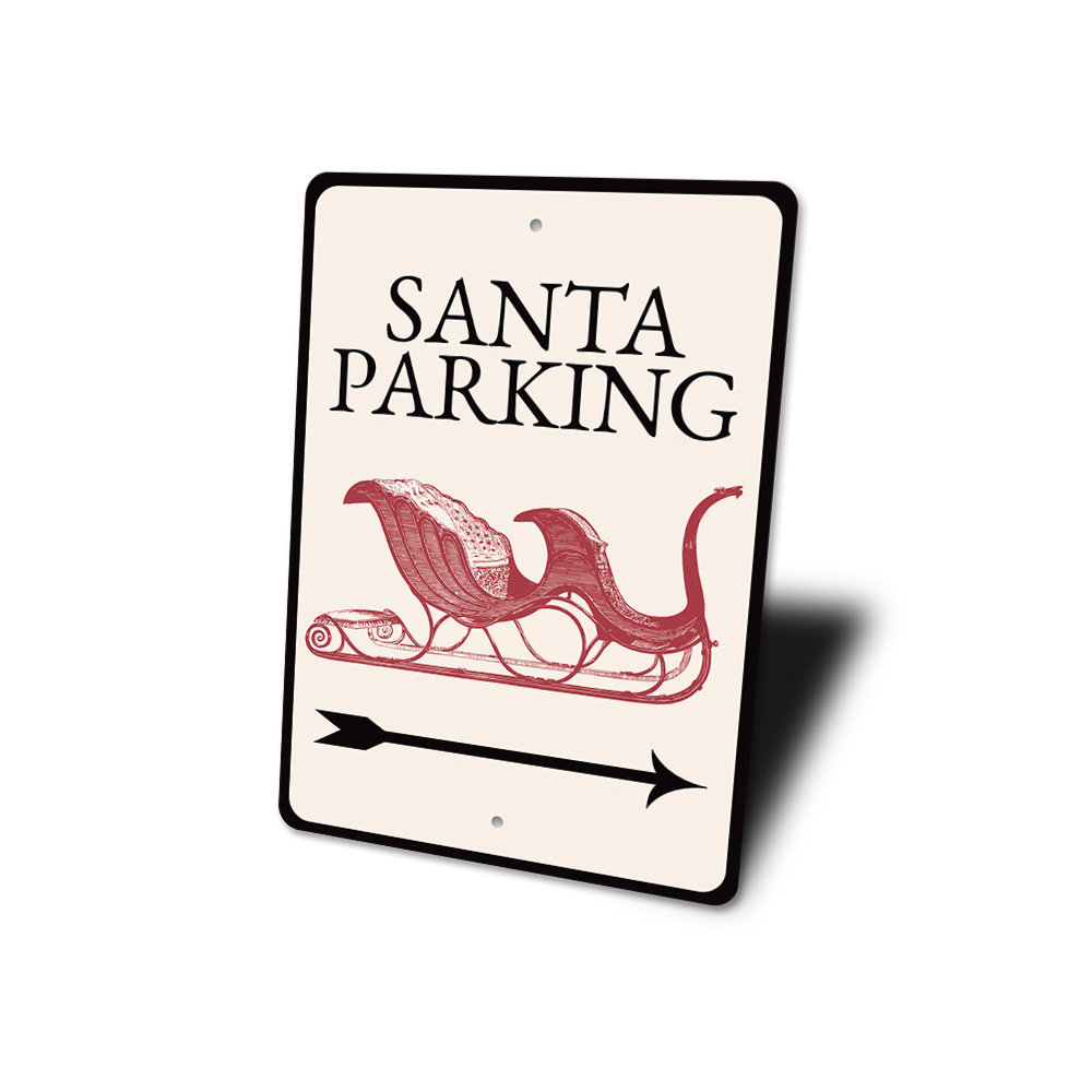 Lizton Sign Shop, Inc Santa Parking Arrow Aluminum Sign | Wayfair