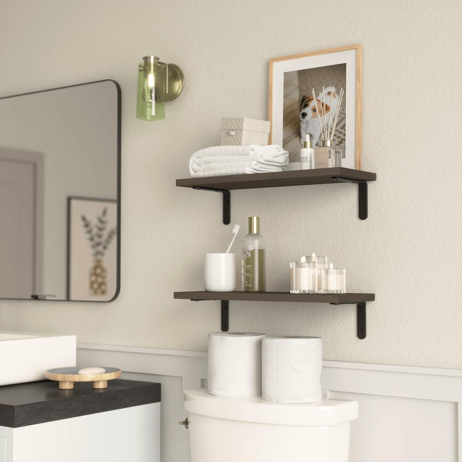 Latitude Run® Shelves For Wall Décor, Rustic Wood Wall Shelves For ...
