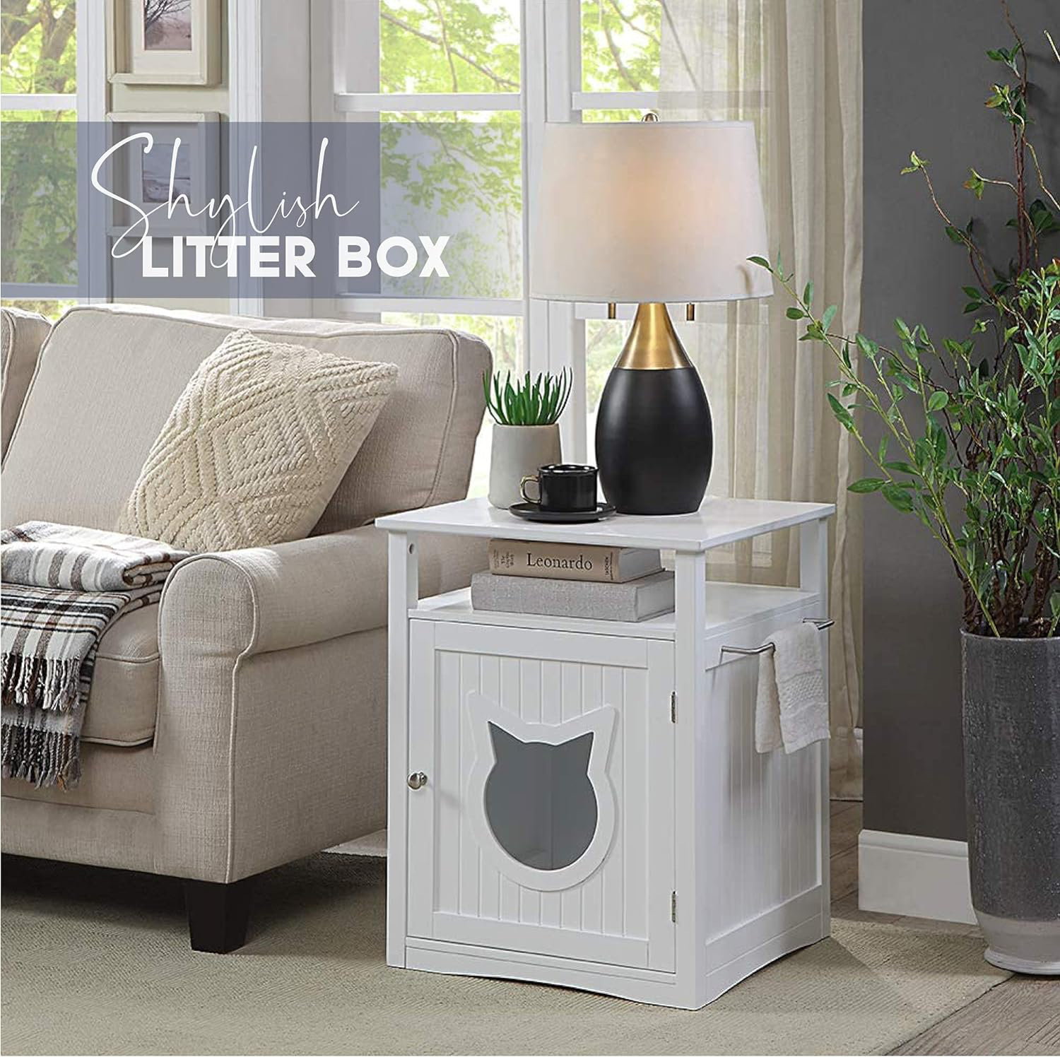 Tucker Murphy Pet™ Kitty Cat Litter Box Enclosure Gray | Wayfair