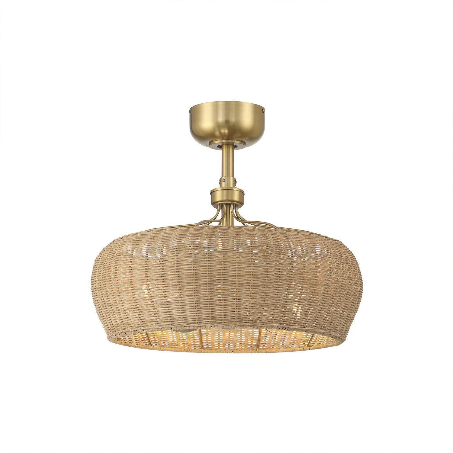 Bayou Breeze Ayane 22'' Ceiling Fan with Natural Rattan Shade and Light ...