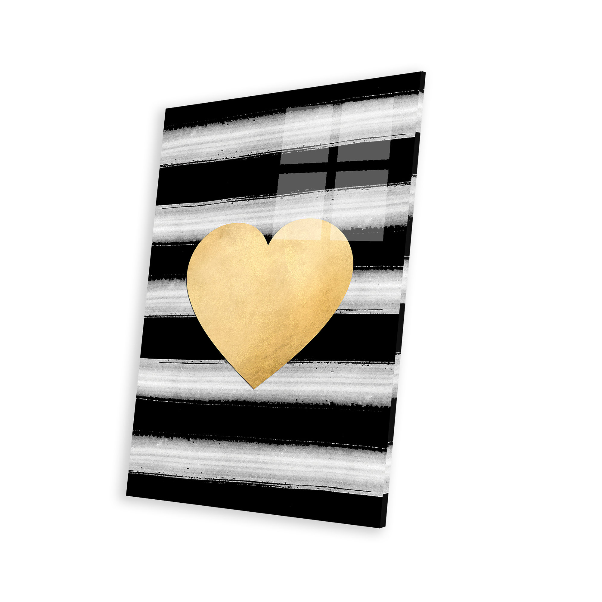 Mercer41 Glam Gold Heart Print On Acrylic Glass - Wayfair Canada