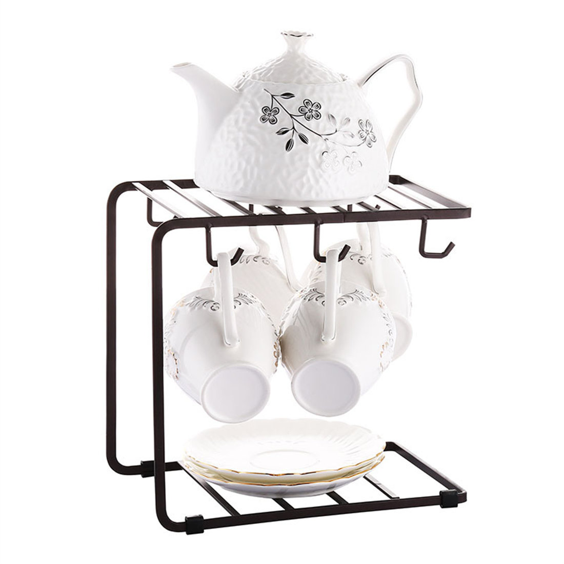 WKING Hanging Cup Rack And Drain Tray - Space-Saving Design For Mug And ...