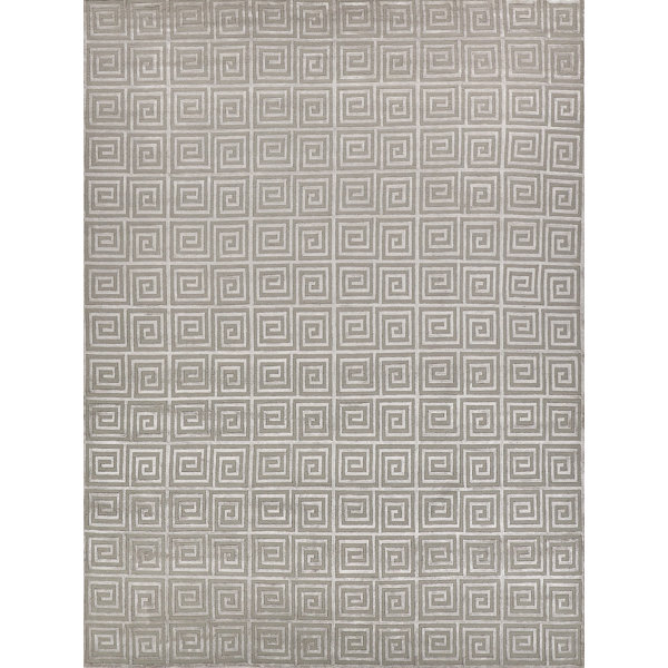 Exquisite Rugs Greek Key Hand Knotted Geometric Rug | Wayfair