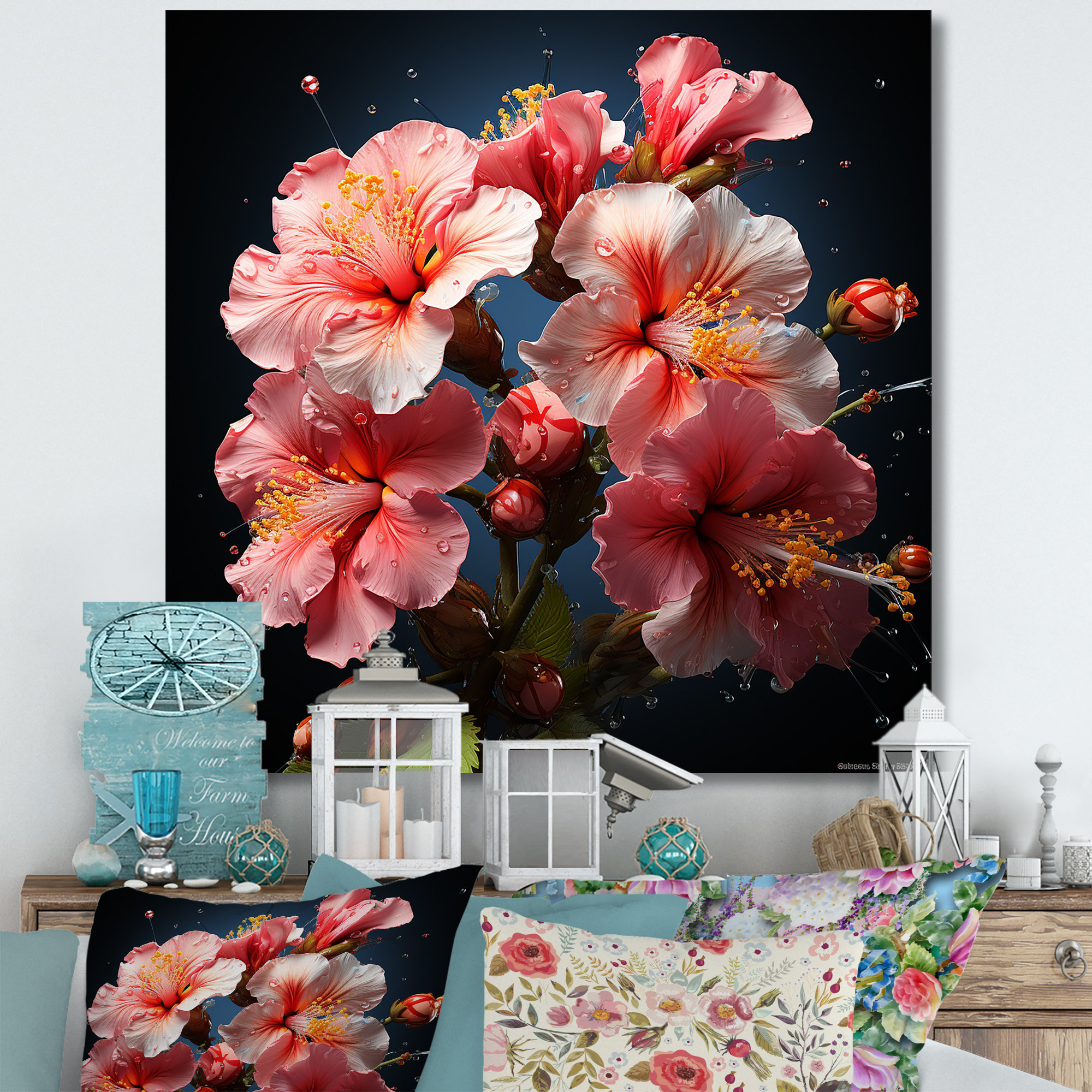 Bay Isle Home™ Neon Pink Hibiscus Flowers Burst Of Wonder - Hibiscus ...