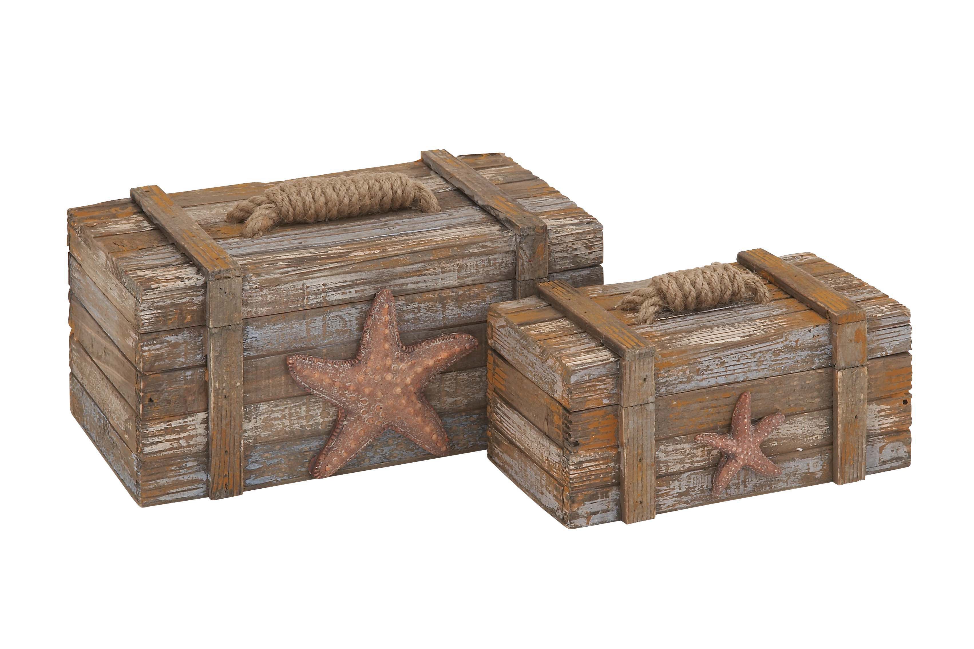 Dovecove 2 Piece Wood Box Set & Reviews | Wayfair