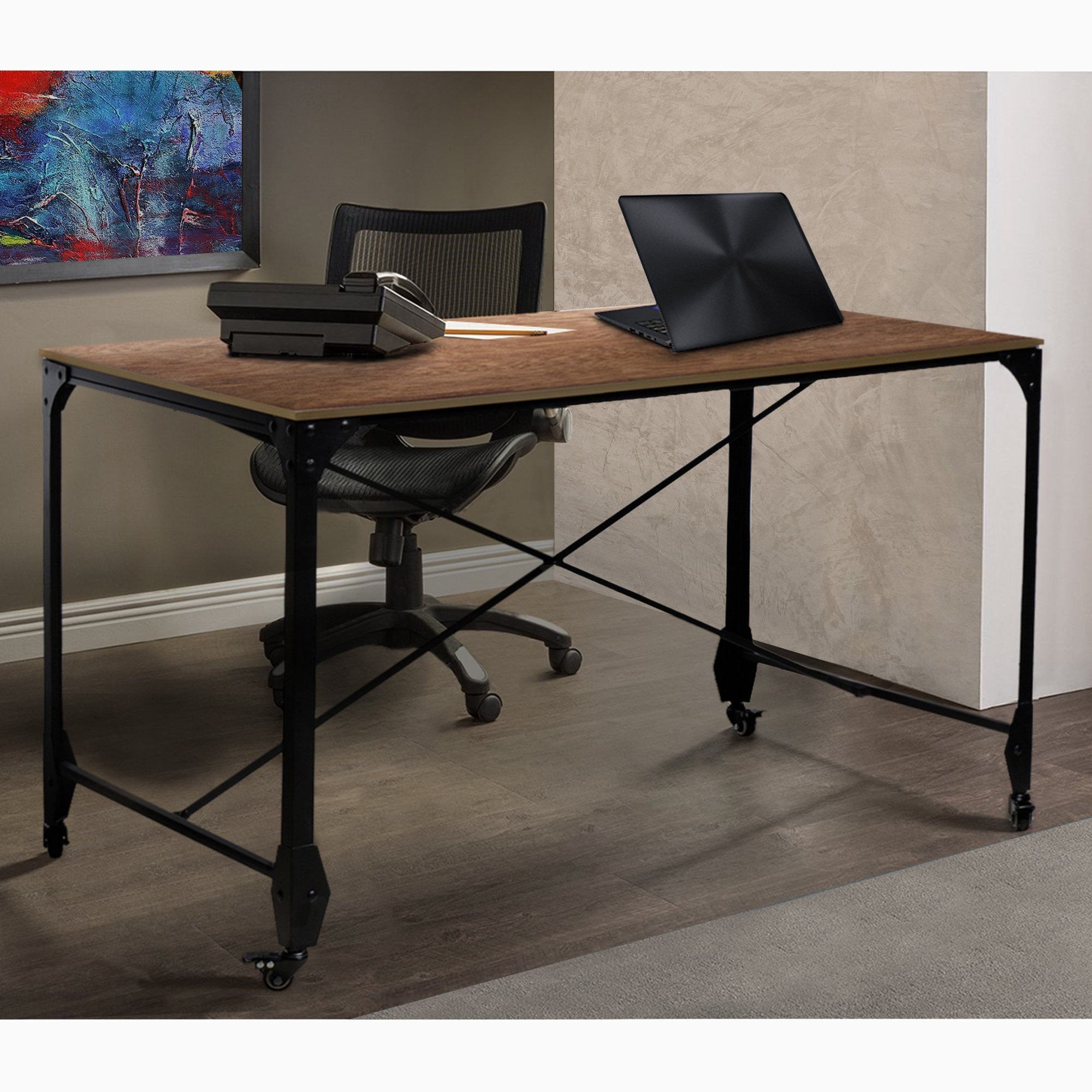 Wenty Workstation Desk Desks Wood Desk Desks With Matel Legs & Reviews ...
