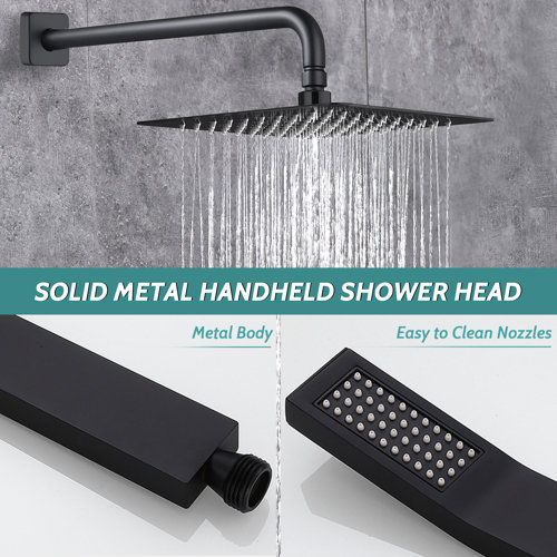 G-Promise 10" Rainfall Shower Head Complete Shower System with Rough-in ...