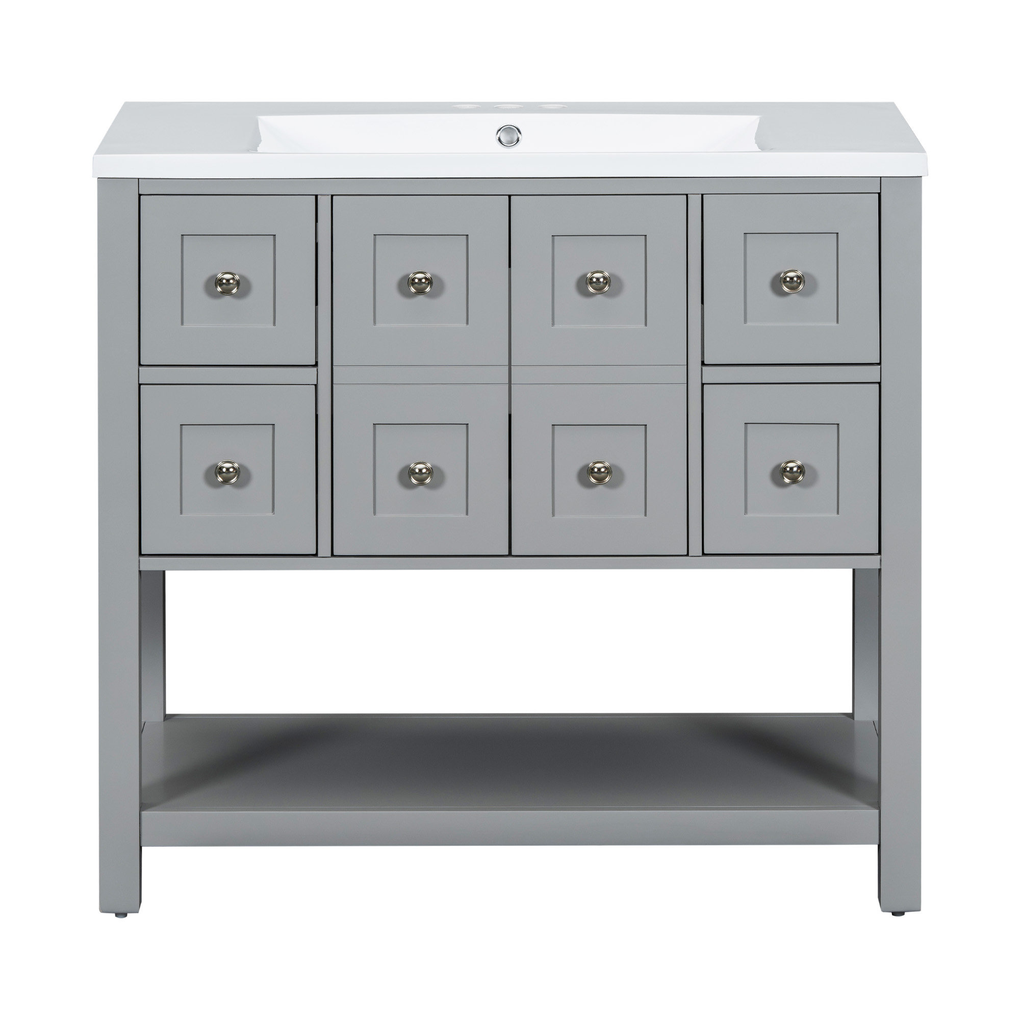 LOONGFIELD 36'' Bathroom Vanity With Undermount Sink,Free Standing ...