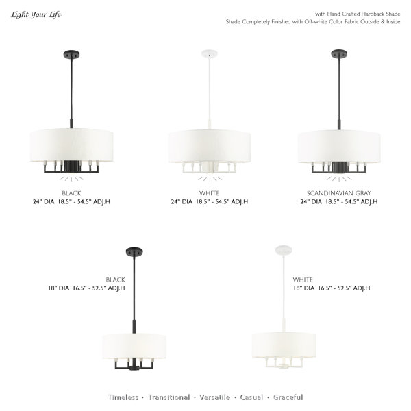 Brayden Studio® Alirah 4 - Light Shaded Pendant & Reviews | Wayfair
