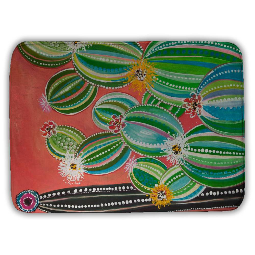 East Urban Home Rainbow cactus Bath Mat with Non-Slip Backing - Quick ...