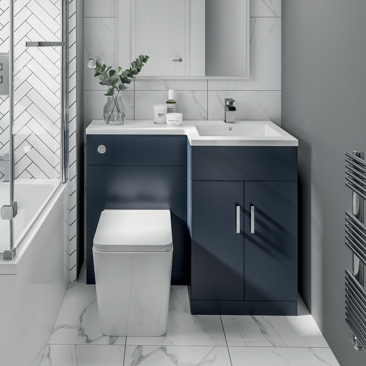 Elation Bathrooms Combination L Shape Vanity & Wc Unit Right Hand ...