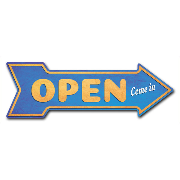 SignMission Open Arrow Sign Funny Home Décor | Wayfair