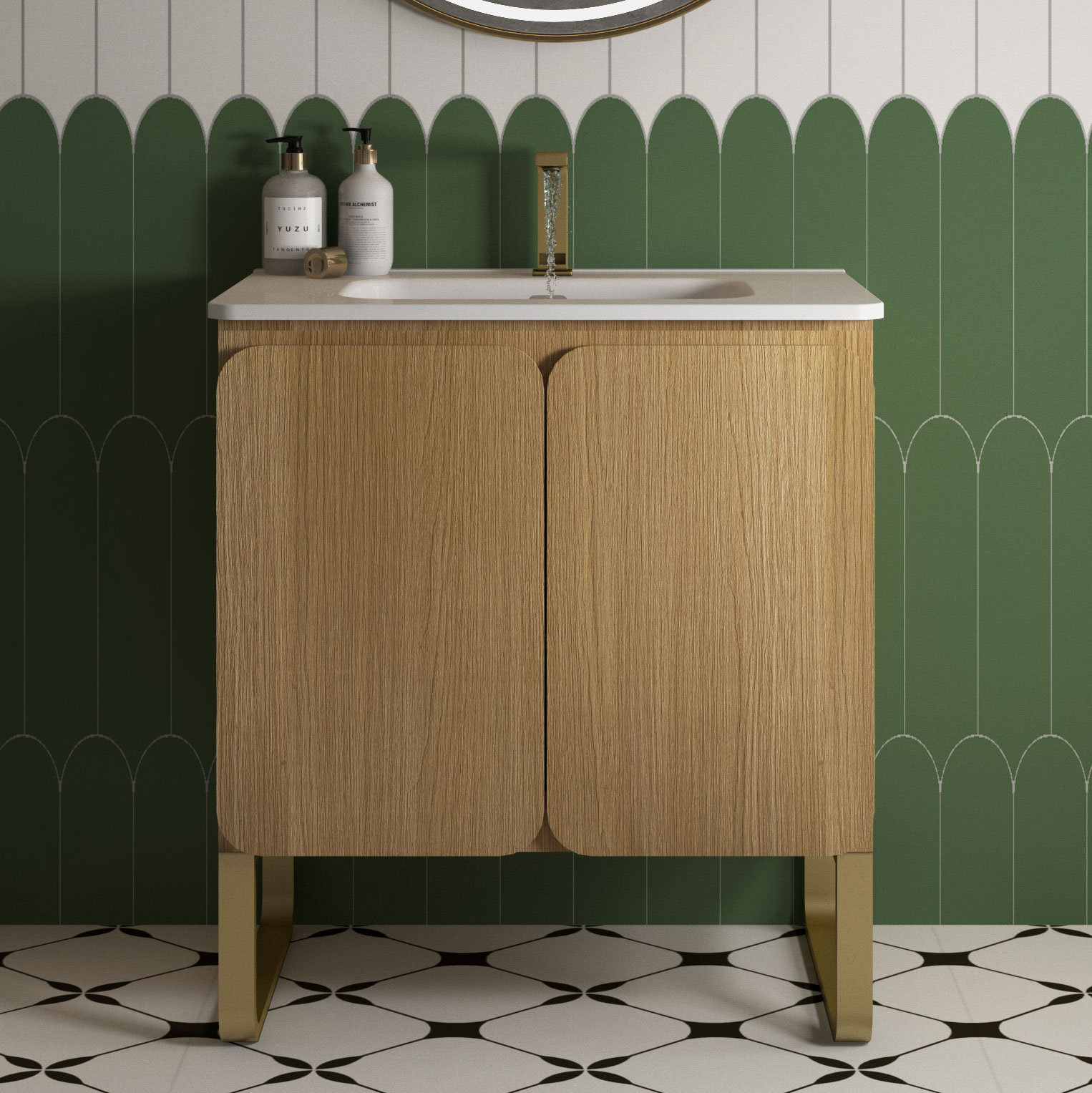 Wrought Studio™ 30" Modern Single Bathroom Vanity with Ceramic Top ...