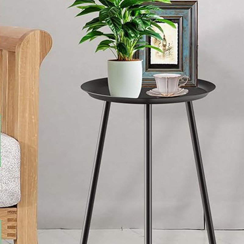 Ebern Designs Indoor & Outdoor Plant Stand Table, Round Side Table for ...