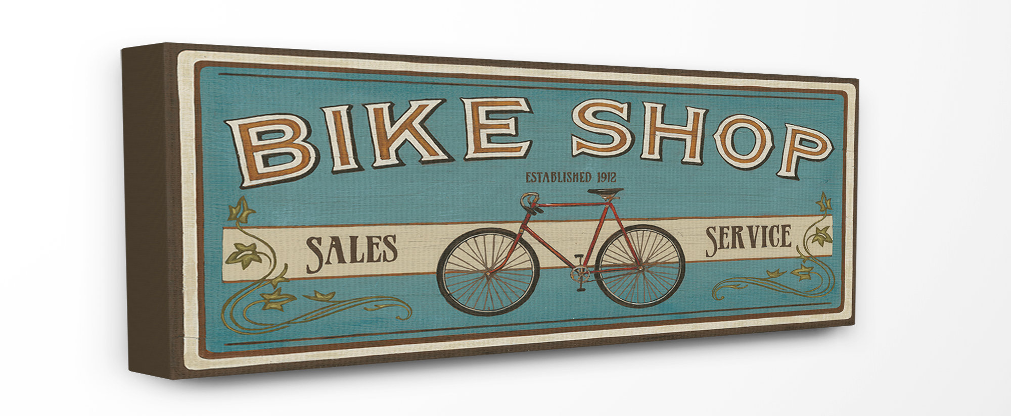 Stupell Industries " Blue Bike Shop Store Sign " by World Art Group ...