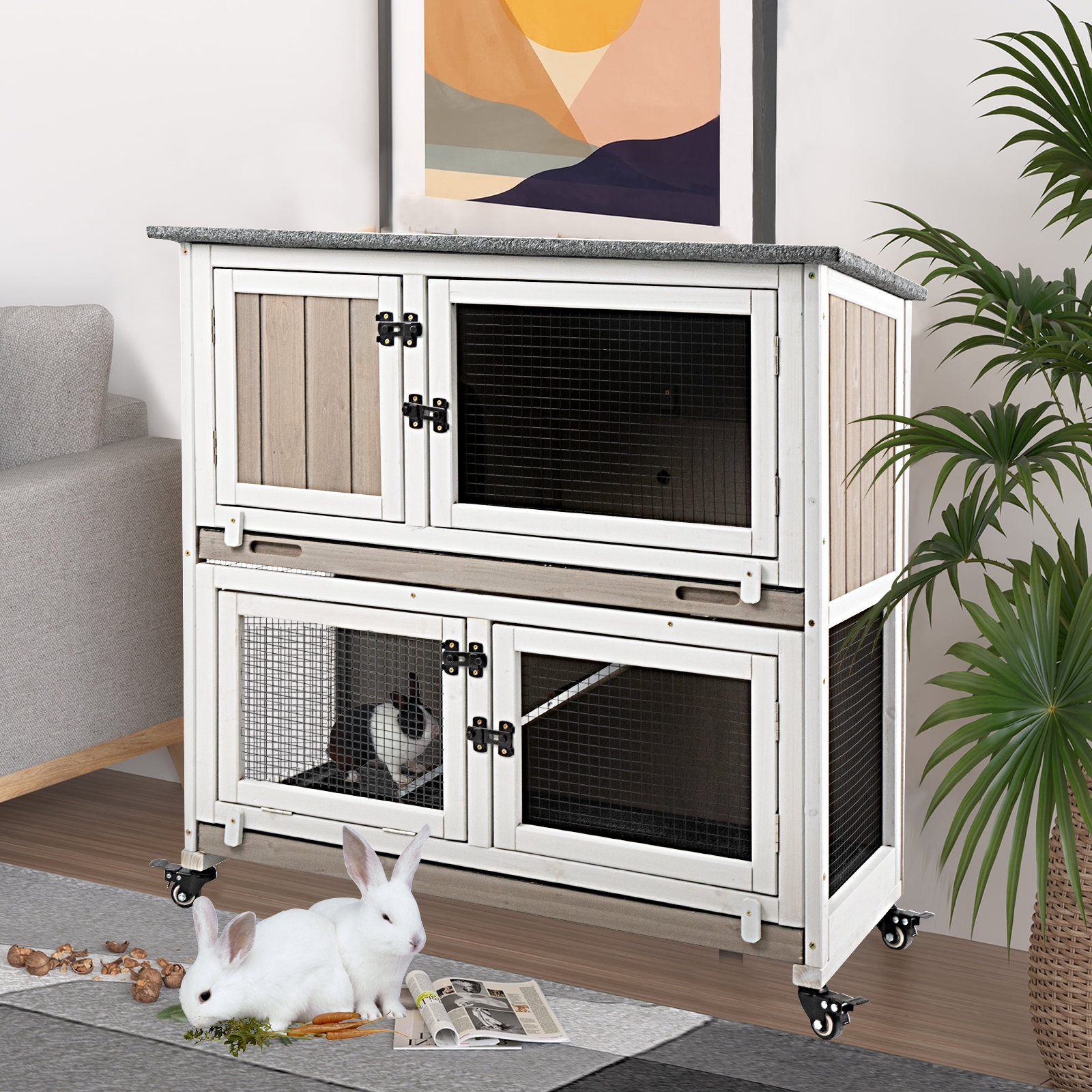 Tucker Murphy Pet™ Rabbit Hutch On Wheels - Wayfair Canada