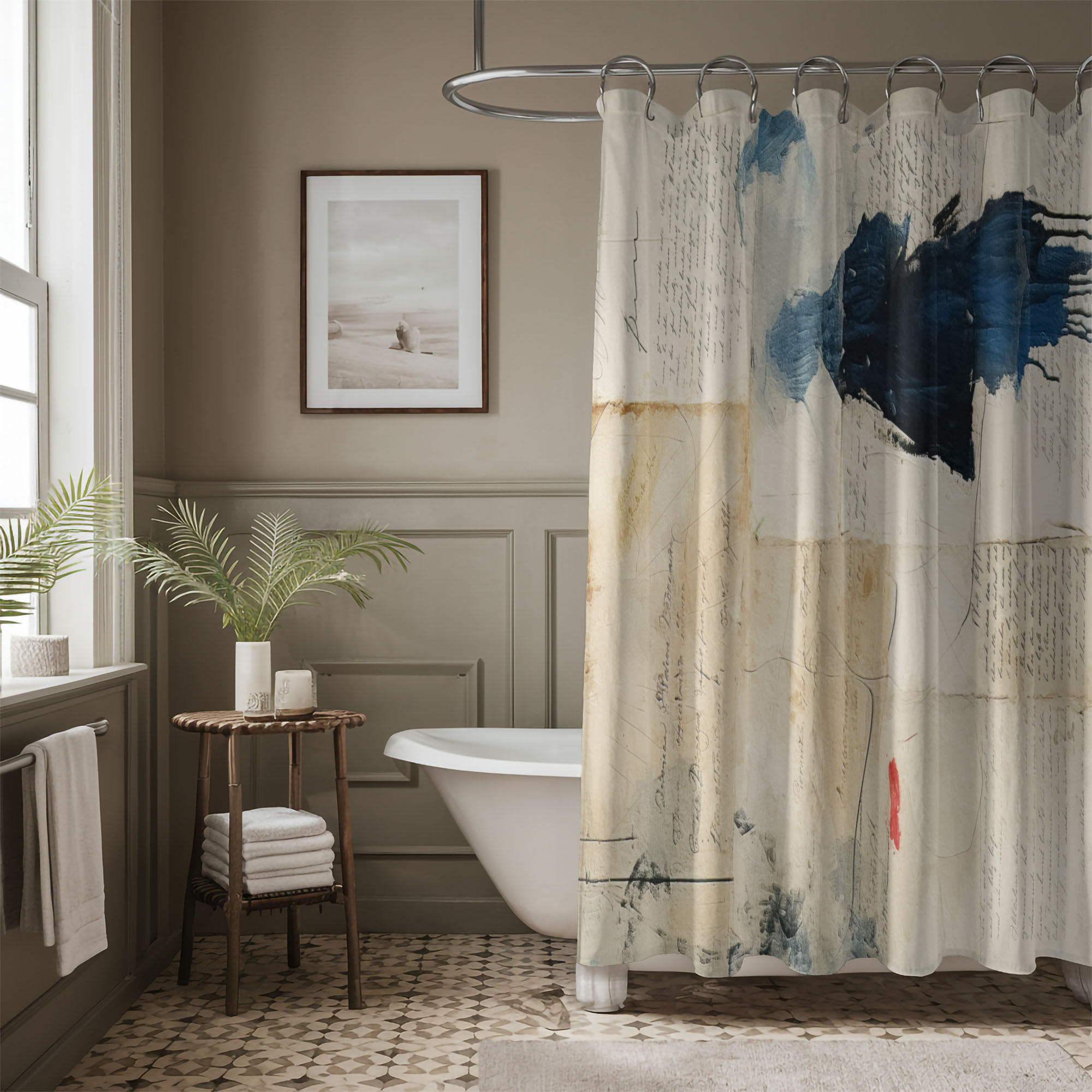 East Urban Home Fullon Abstract Shower Curtain | Wayfair