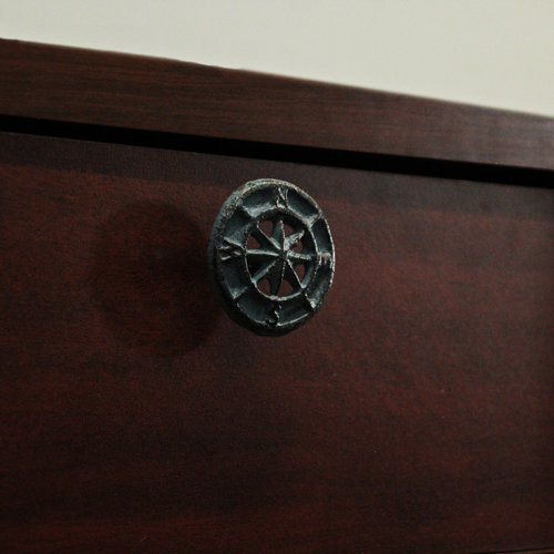 Zeckos Set Of 12 Light Blue Cast Iron Compass Rose Drawer Pulls Cabinet ...