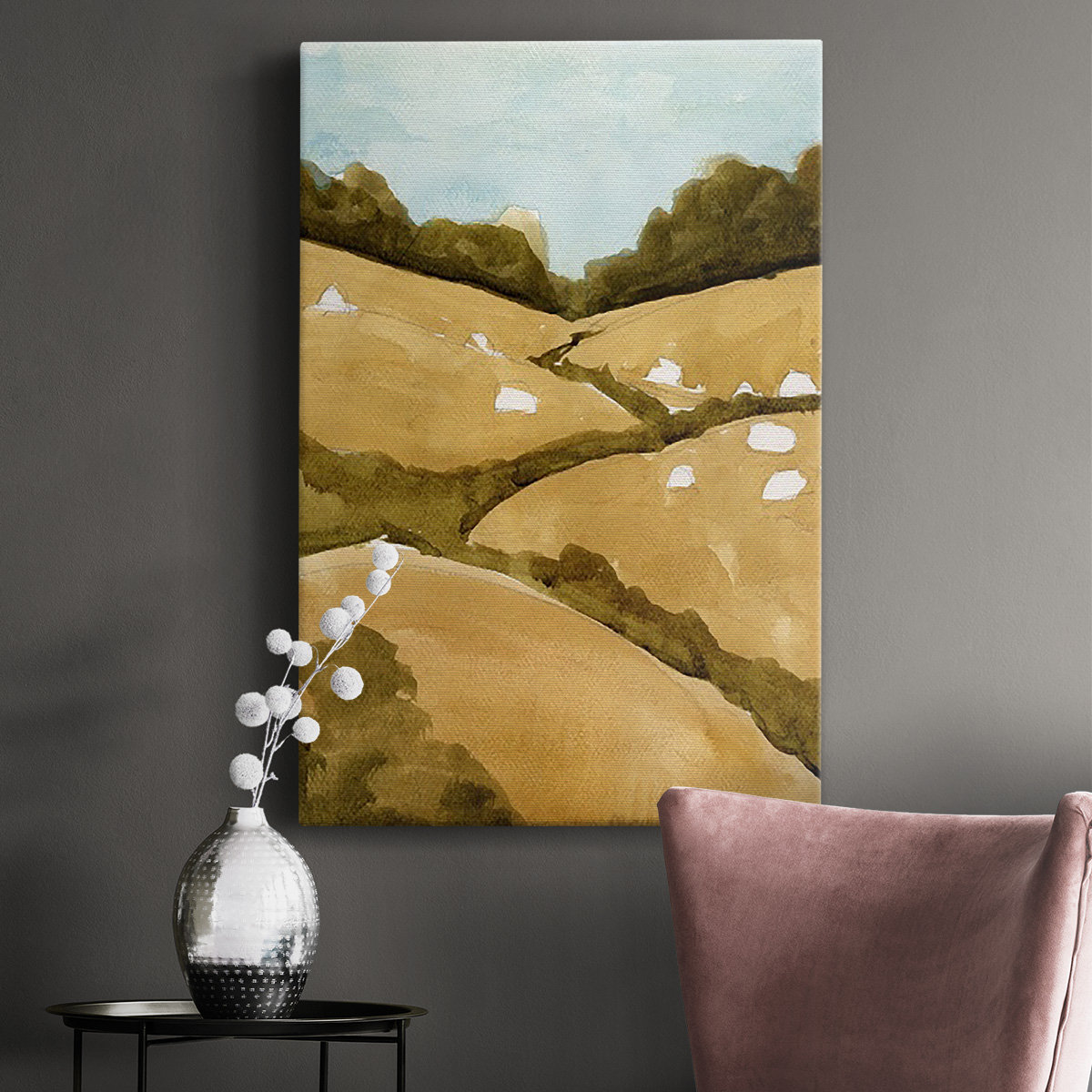 Red Barrel Studio® Scattered Sheep I - Wrapped Canvas Print | Wayfair