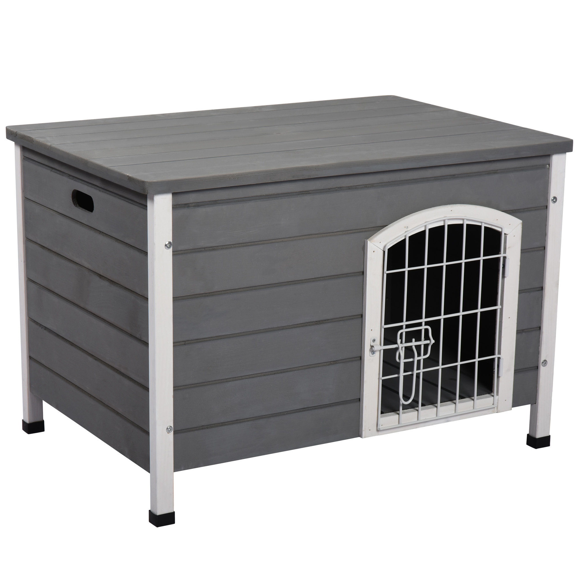 Tucker Murphy Pet™ Pawhut 31"L Wooden Decorative Dog Cage Kennel Wire ...