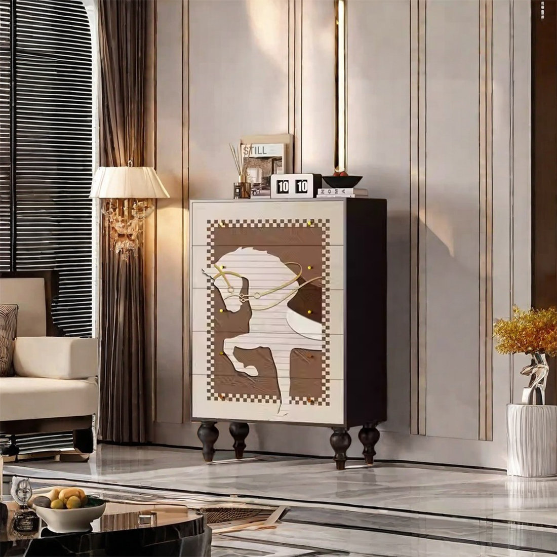 Ruthber Solutions Modern Walnut Decorative Storage Cabinet | Wayfair