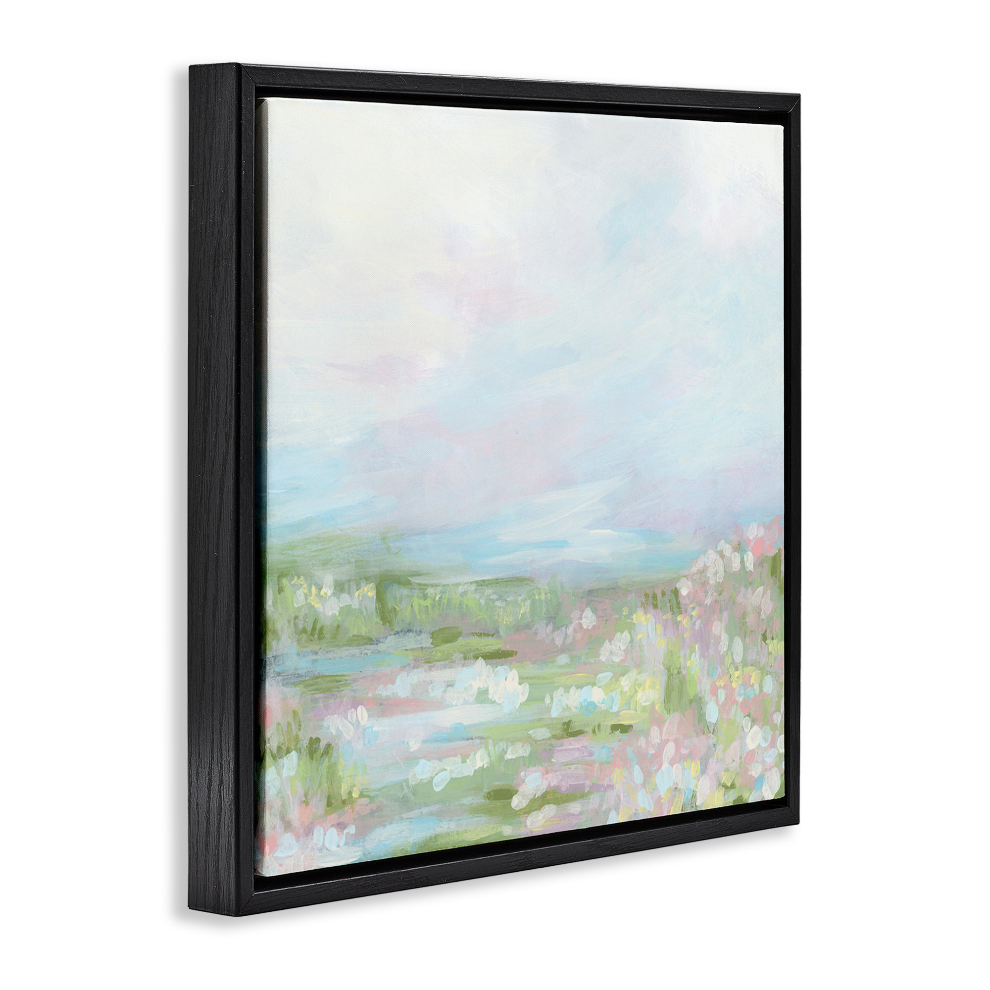 Red Barrel Studio® Pastel Soft Landscape Framed Floater Canvas Wall Art ...