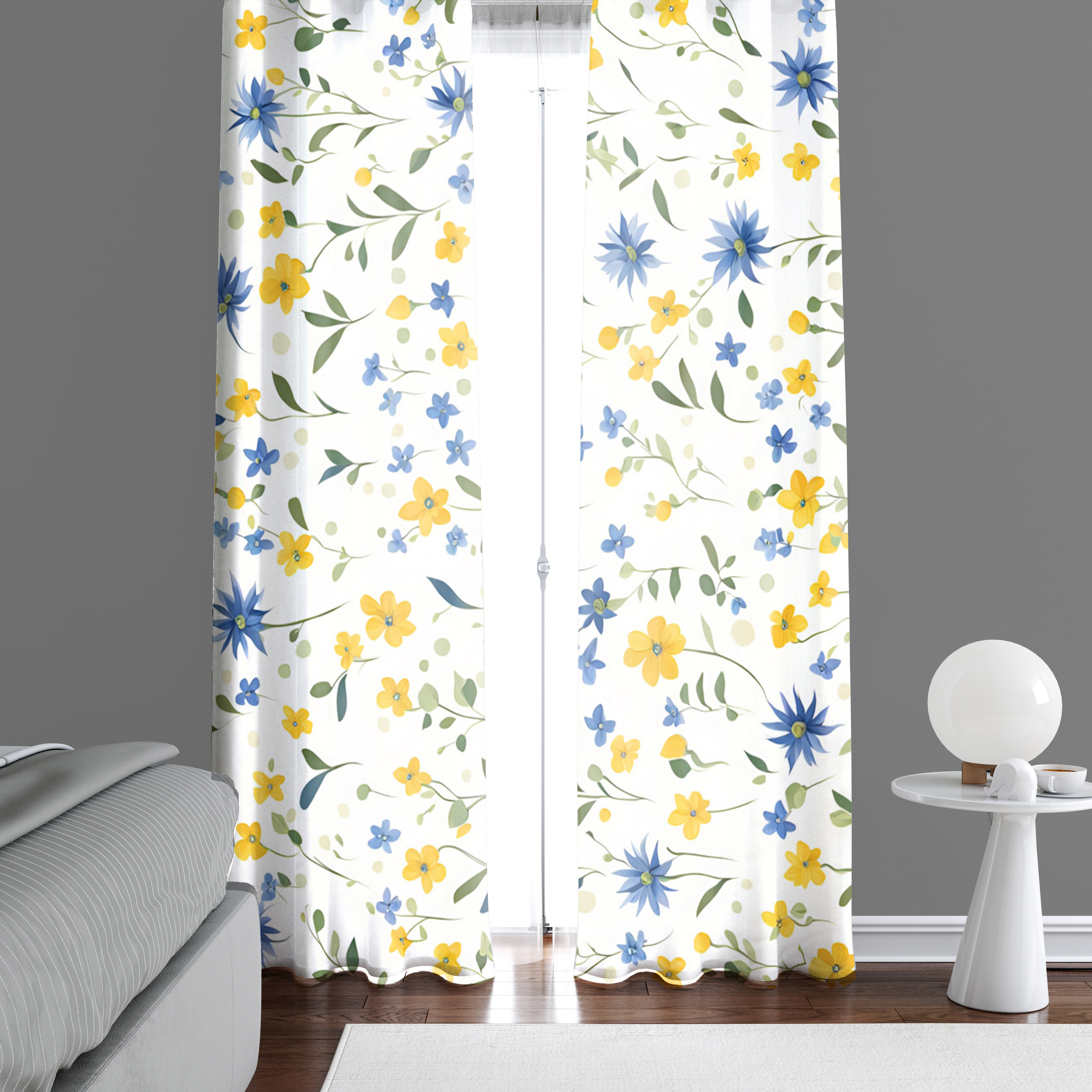 East Urban Home Shamont Polyester Semi-Sheer Curtain Pair | Wayfair