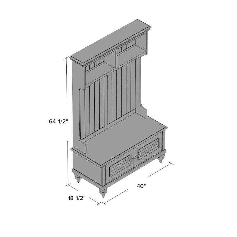 Canora Grey Priyansh Rubberwood Solid Wood Hall Tree with Bench ...