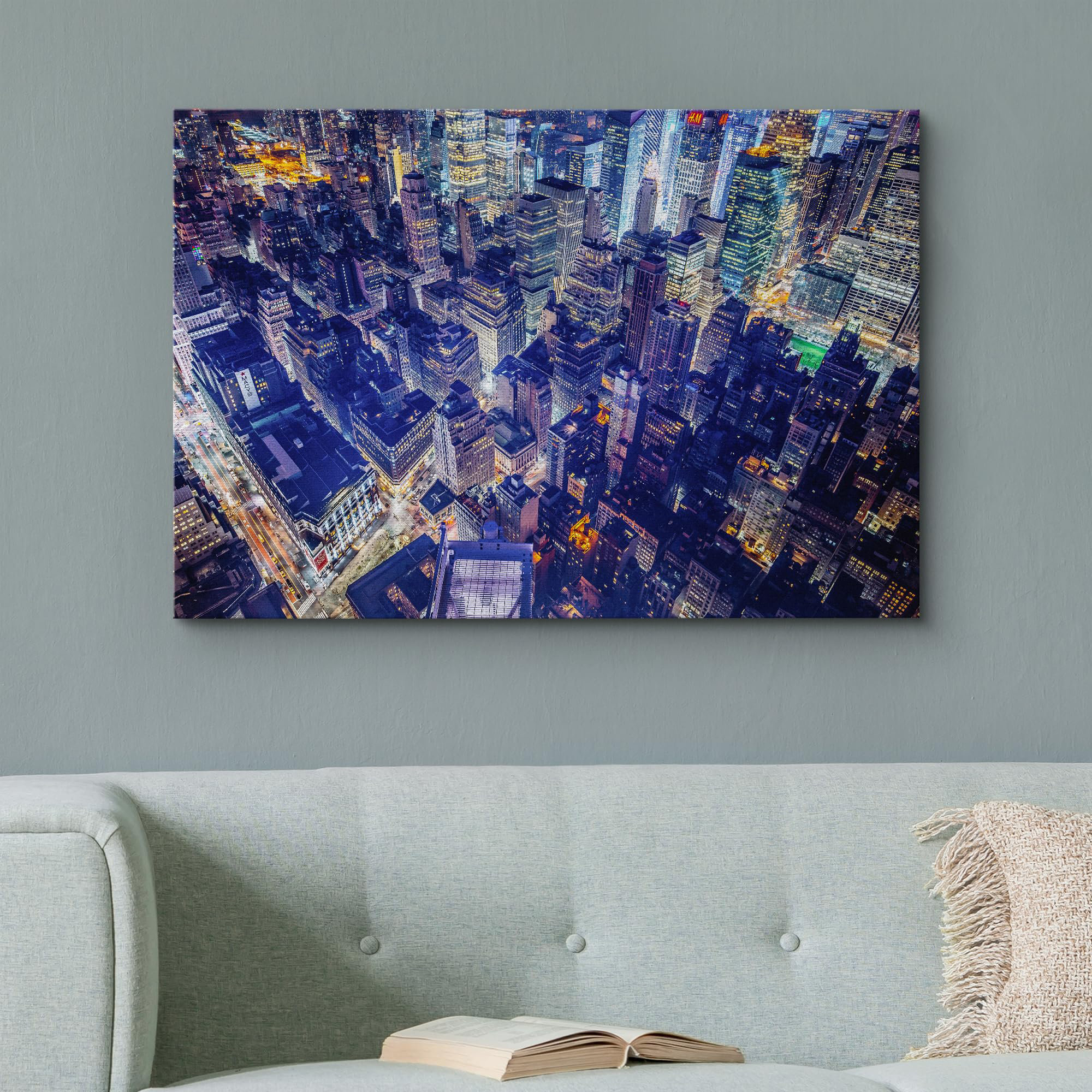 IDEA4WALL Architecture Building Aerial Midnight City View Cityscape ...