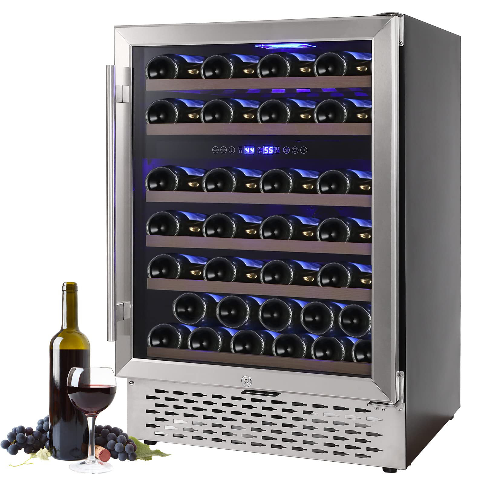 Yuan Home Metal Embedded Wine Cellar - 24Inch 51 Bottles Refrigerator ...