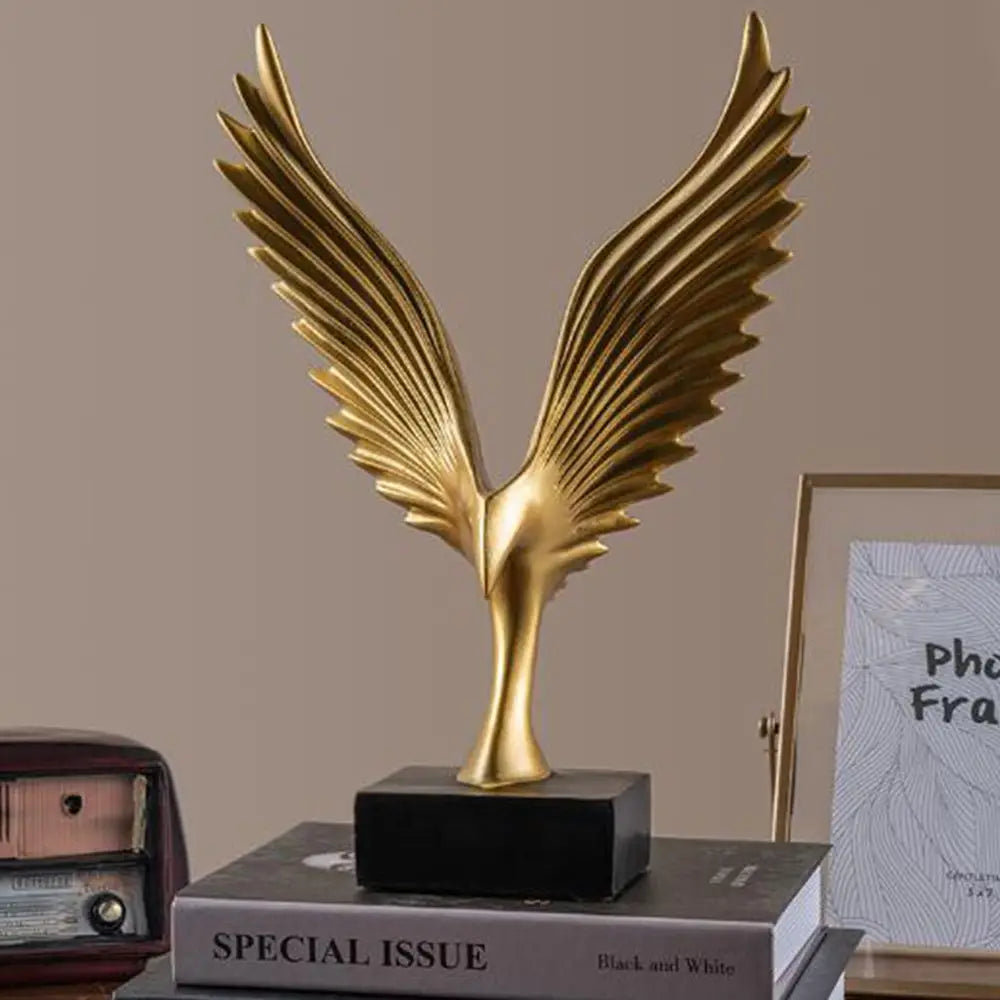 House of Avana Abstract Golden Raptor Sculpture For Home Office Decor ...