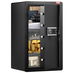 VEVOR Single Door 4 cu.ft Safe Box with Key Lock & Password LED Light ...