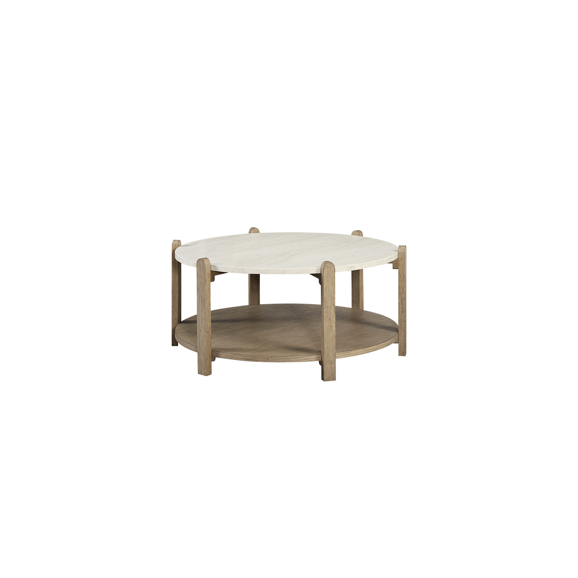 Latitude Run® Stone Top Cocktail Table With Natural Top, Rich Finished ...