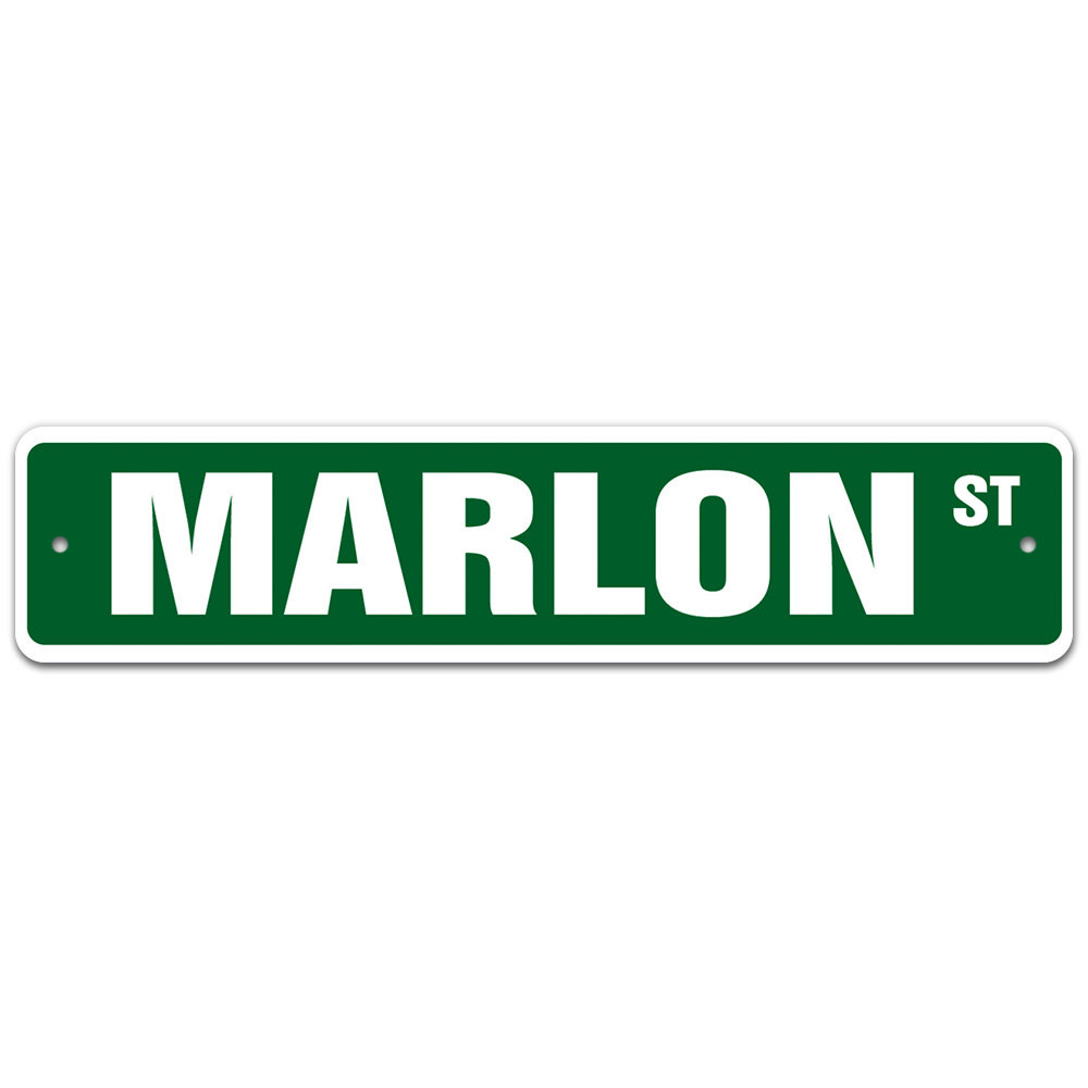 Trinx MARLON Aluminum Street Sign Childrens Name Room Metal Sign ...