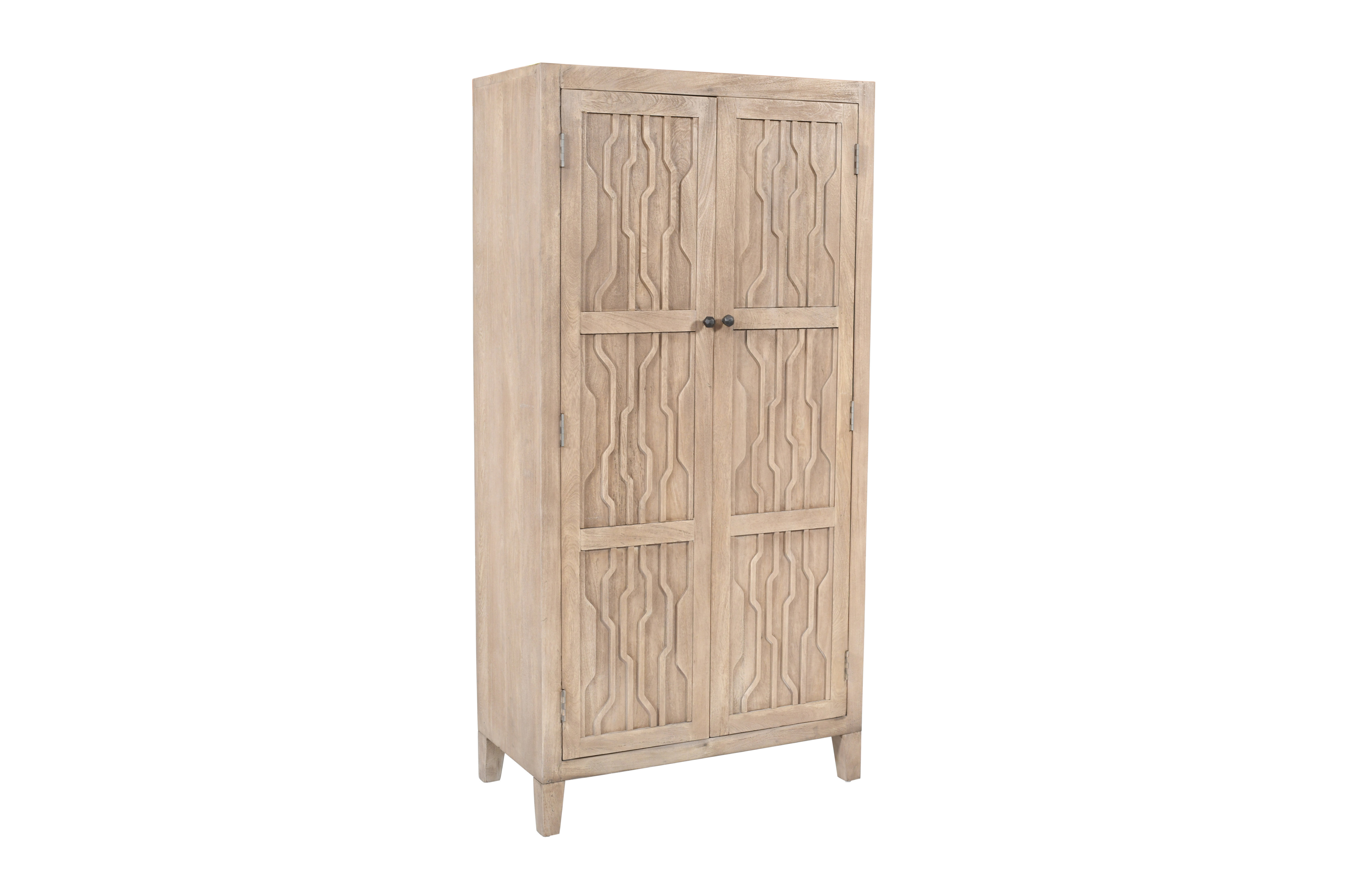 MOTI Furniture Orchard Tall Cabinet In Transitional Light Ash Ivory ...