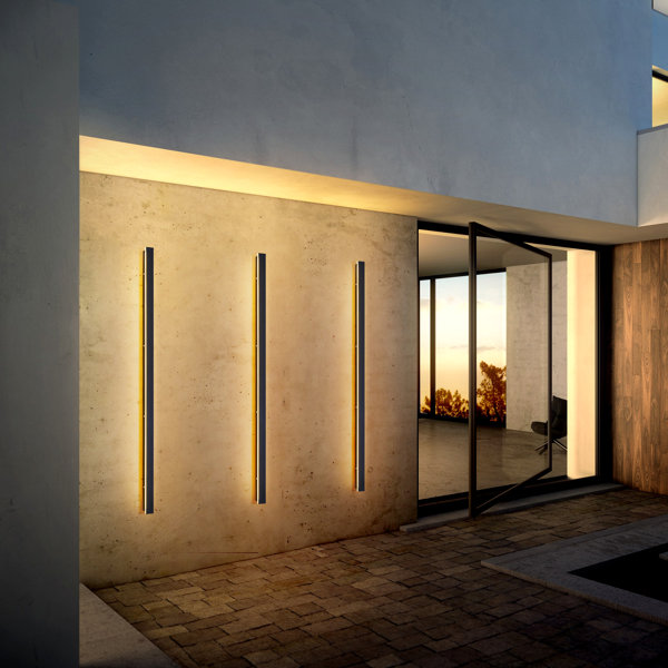 Ivy Bronx Barde Slender Sideway Outdoor Hardwired Bar Wall Sconce with ...