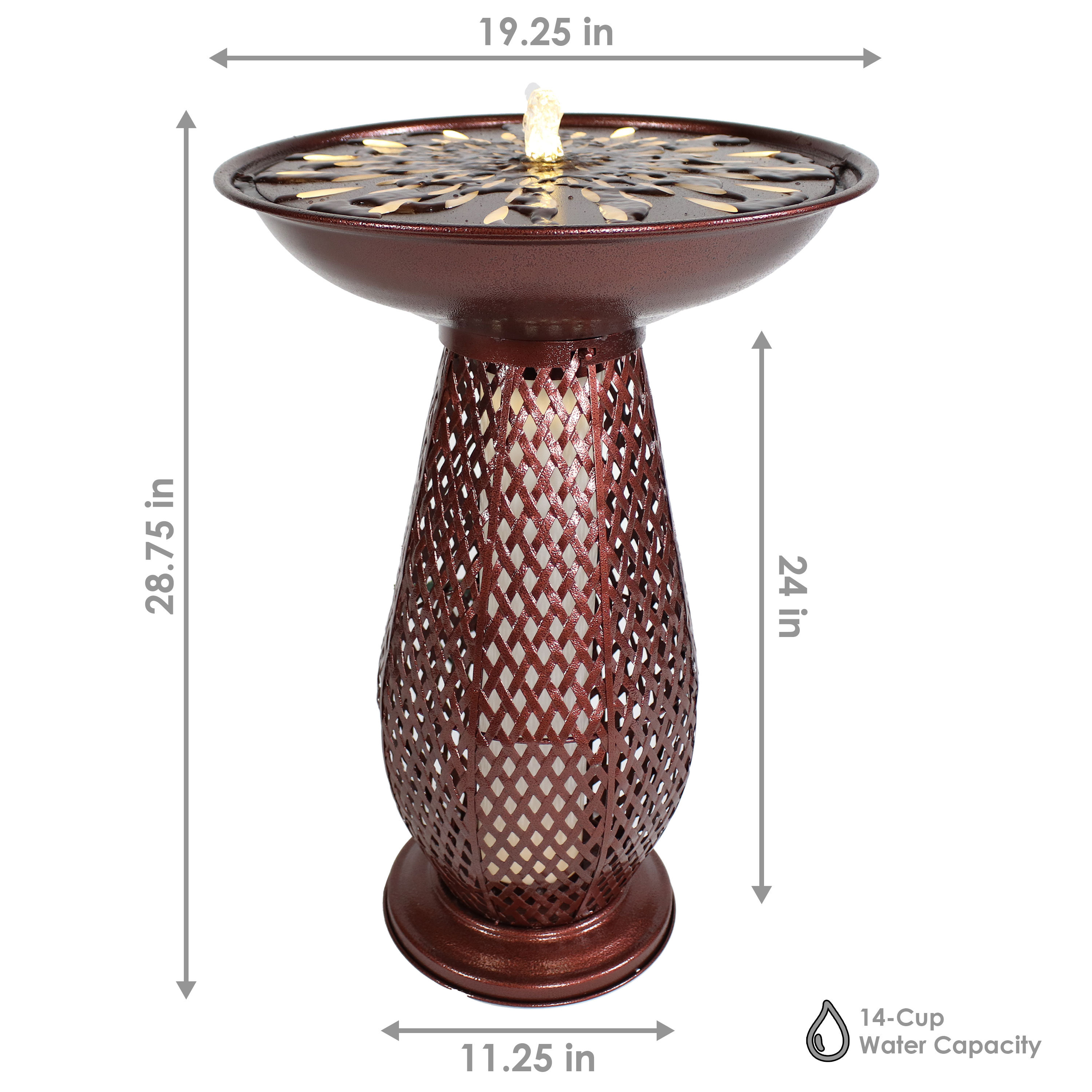 Arlmont & Co. Roba Metal Fountain with Light & Reviews | Wayfair