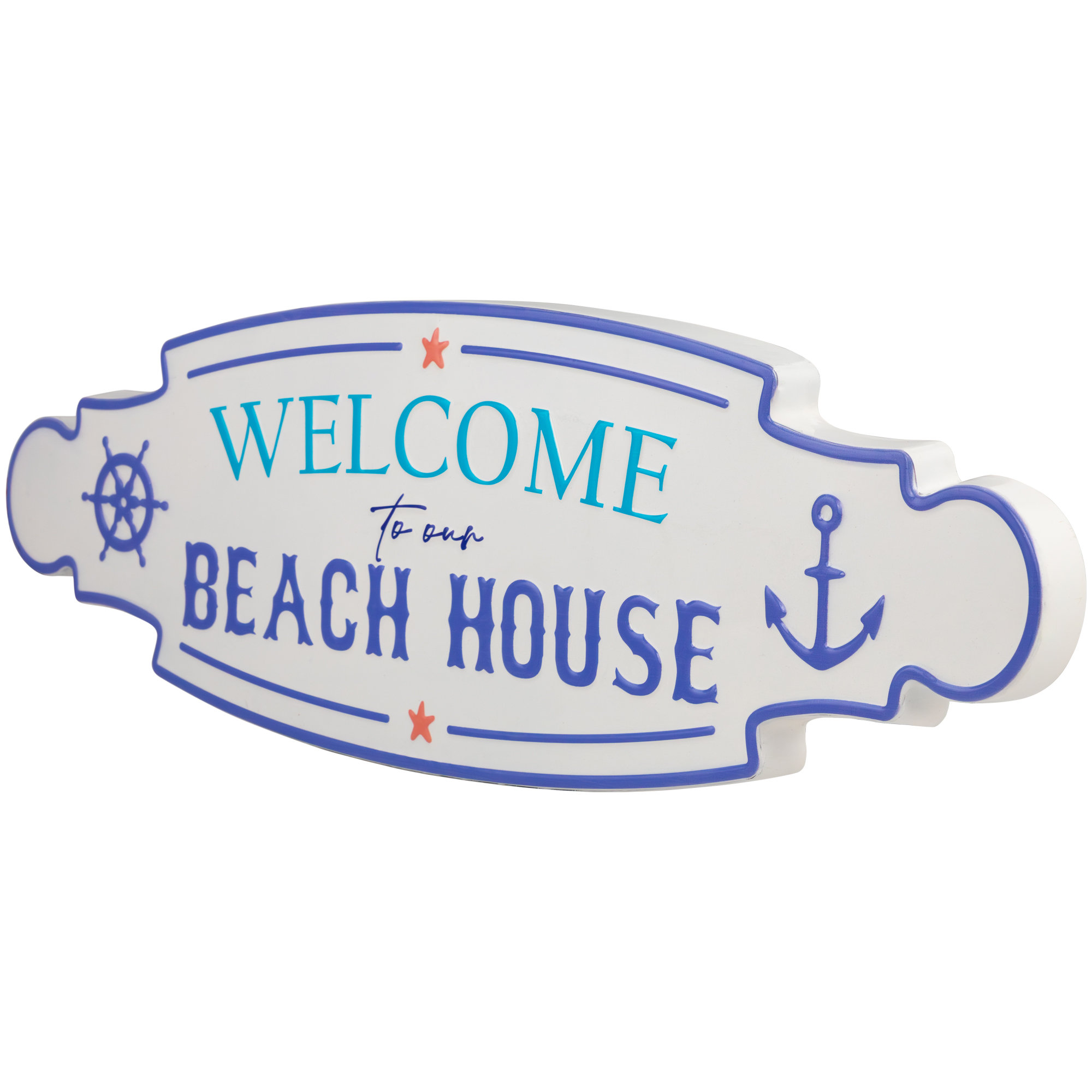 Northlight Seasonal Welcome To Our Beach House Metal Wall Sign - 25.25 ...
