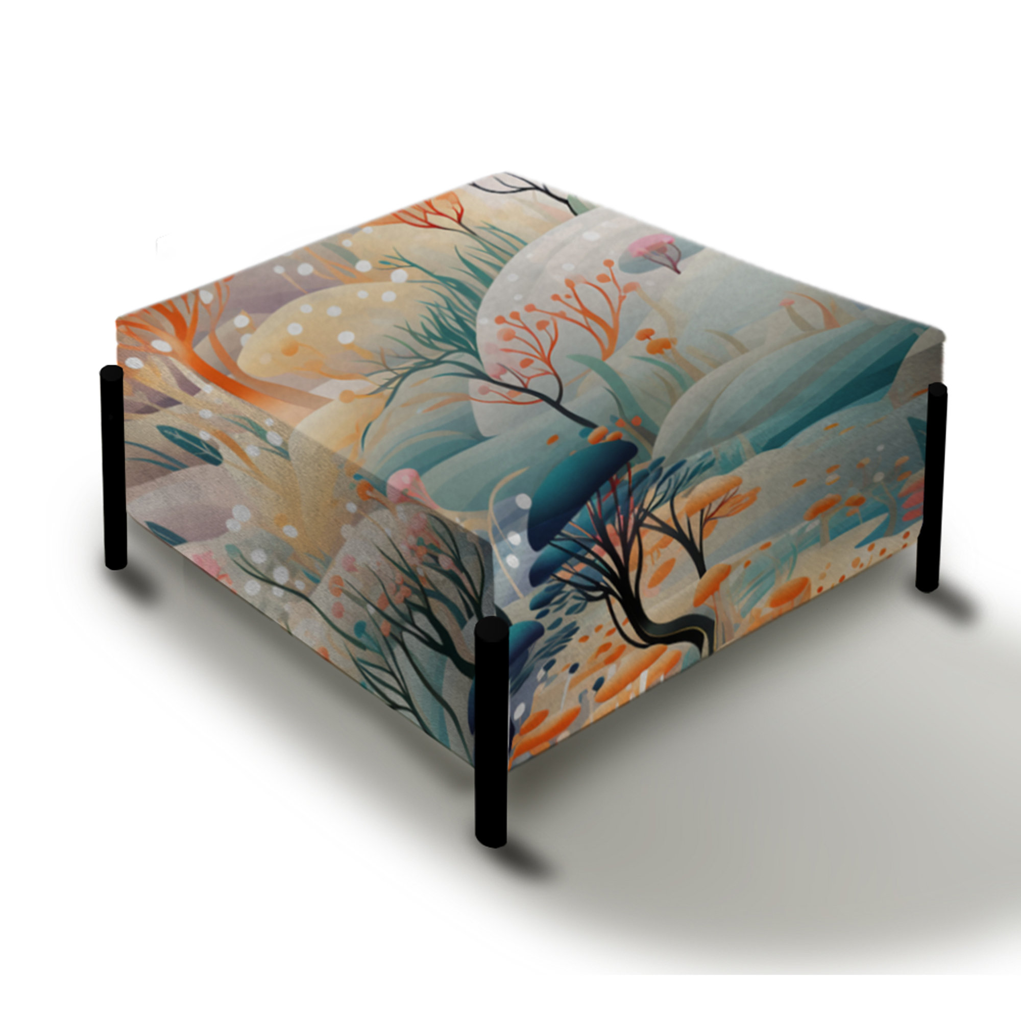 East Urban Home Dehoyos Trusley - Animal Print Large Square Ottoman ...